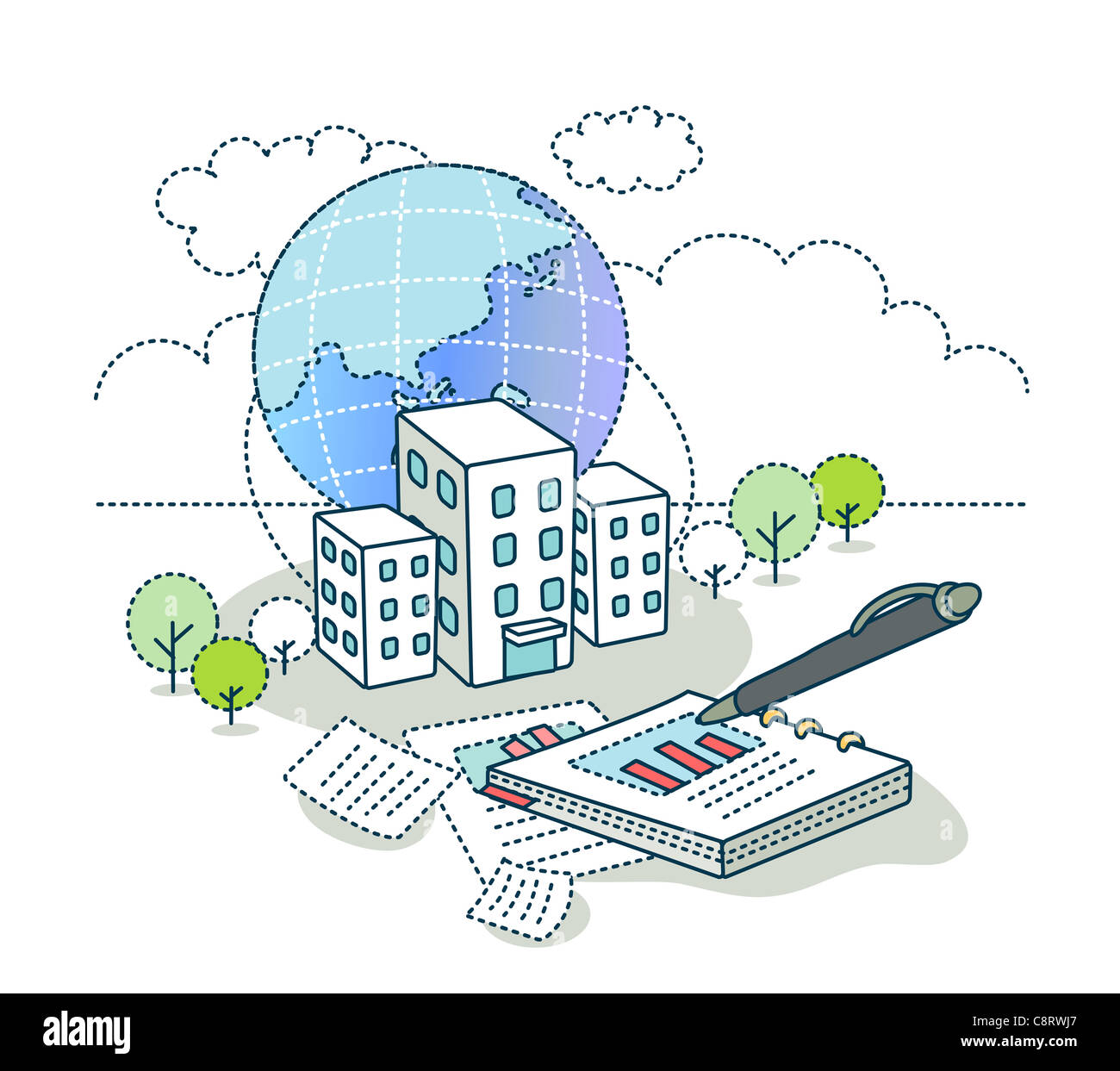 Global business graph of growth and loss Stock Photo - Alamy