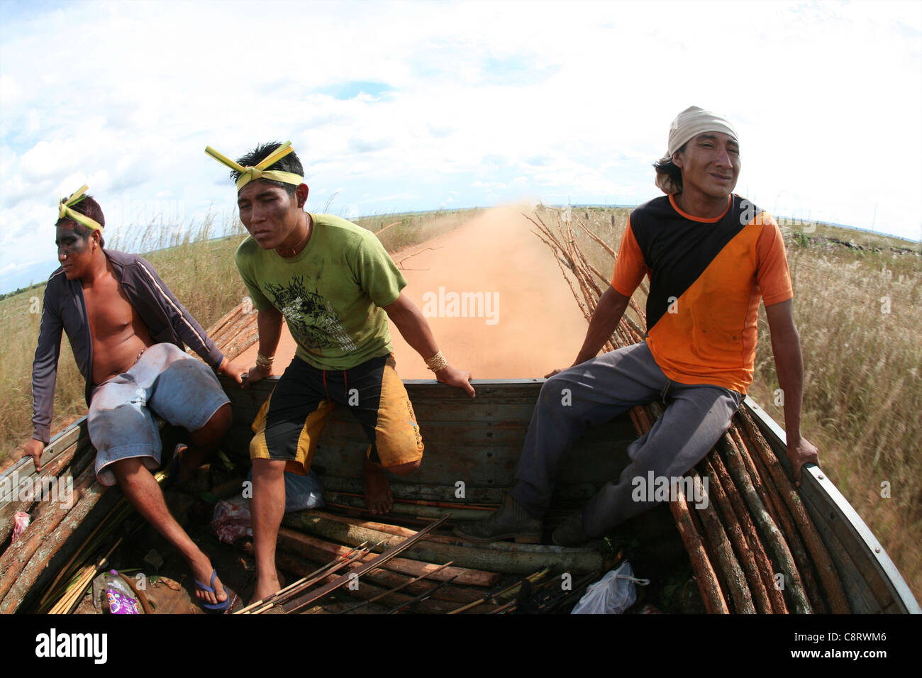 Xingu indians hunting in the Amazone, Brazil Stock Photo - Alamy