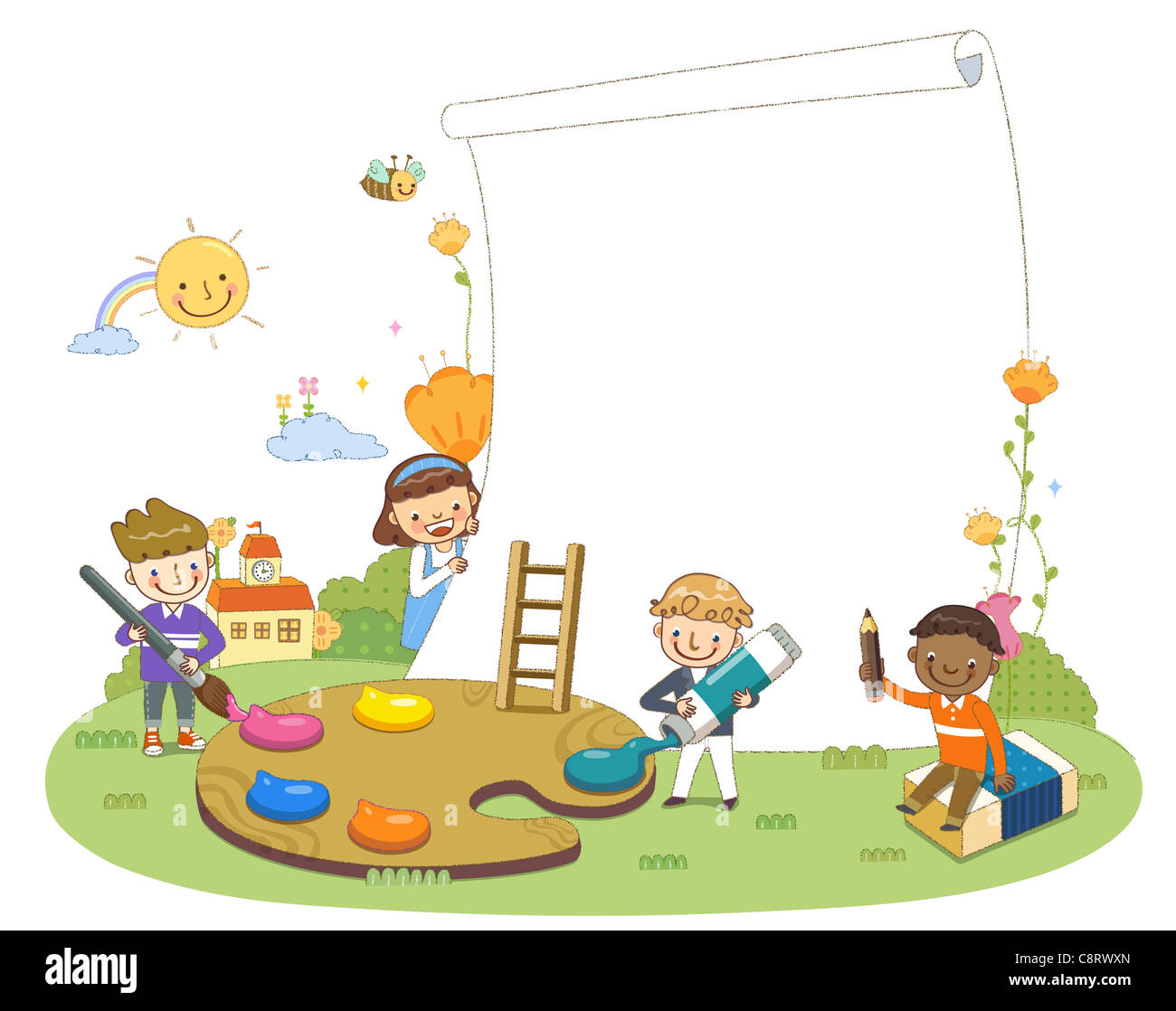 Children drawing image hi-res stock photography and images - Alamy