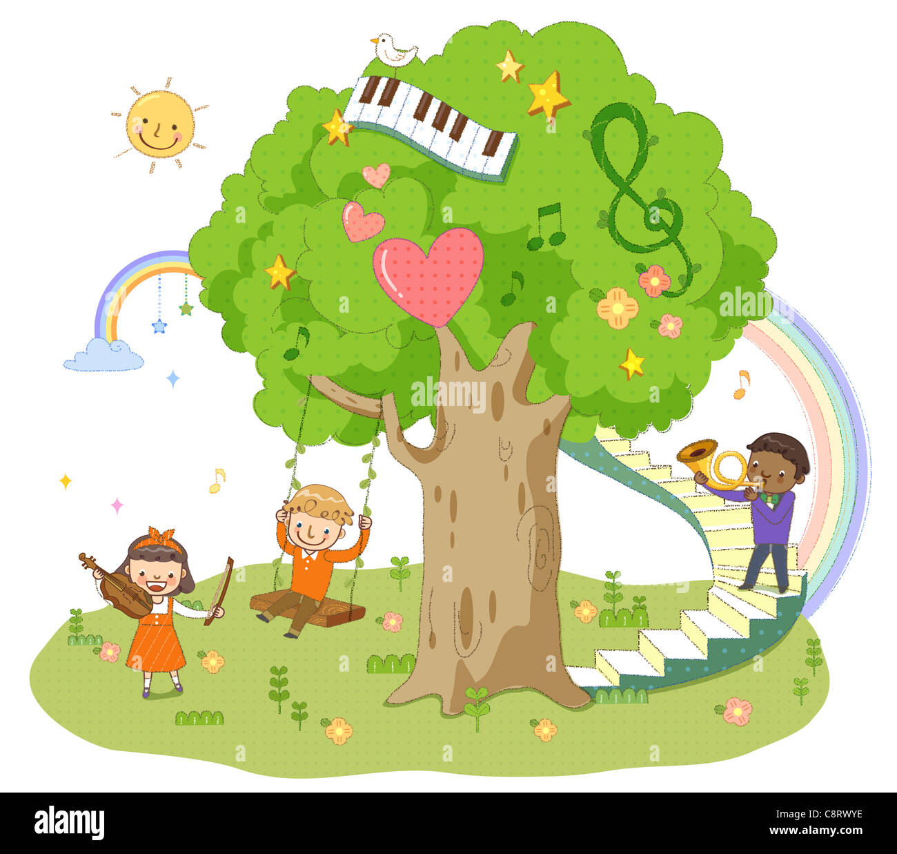 Children playing musical instrument hi-res stock photography and images ...