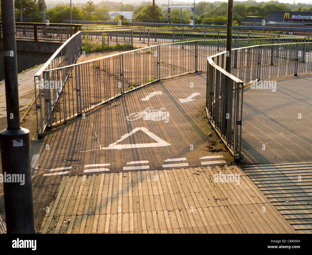Cycle path in Bury, Lancashire Stock Photo - Alamy