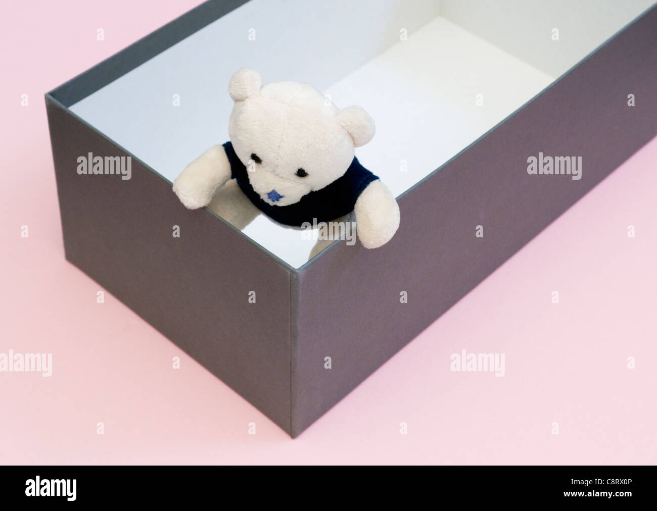teddybear in box Stock Photo - Alamy