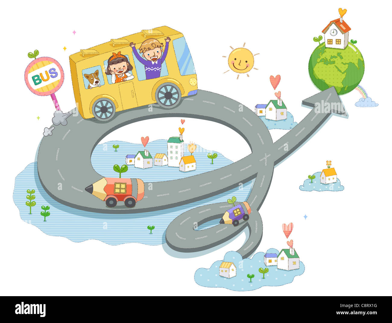 Earth sun children Cut Out Stock Images & Pictures - Alamy
