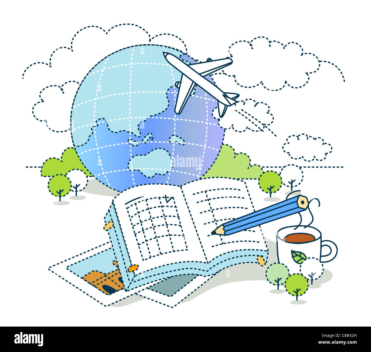 Illustration of travel concept Stock Photo - Alamy