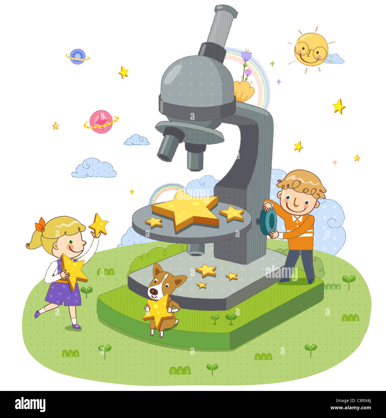 Children microscope outside hi-res stock photography and images - Alamy