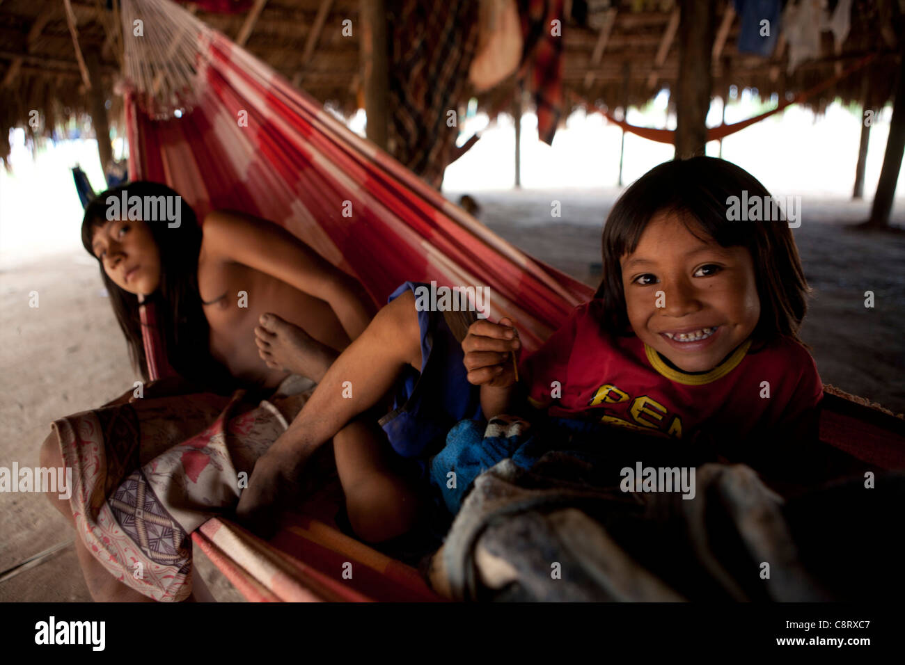 Xingu indians in the Amazone, Brazil Stock Photo - Alamy