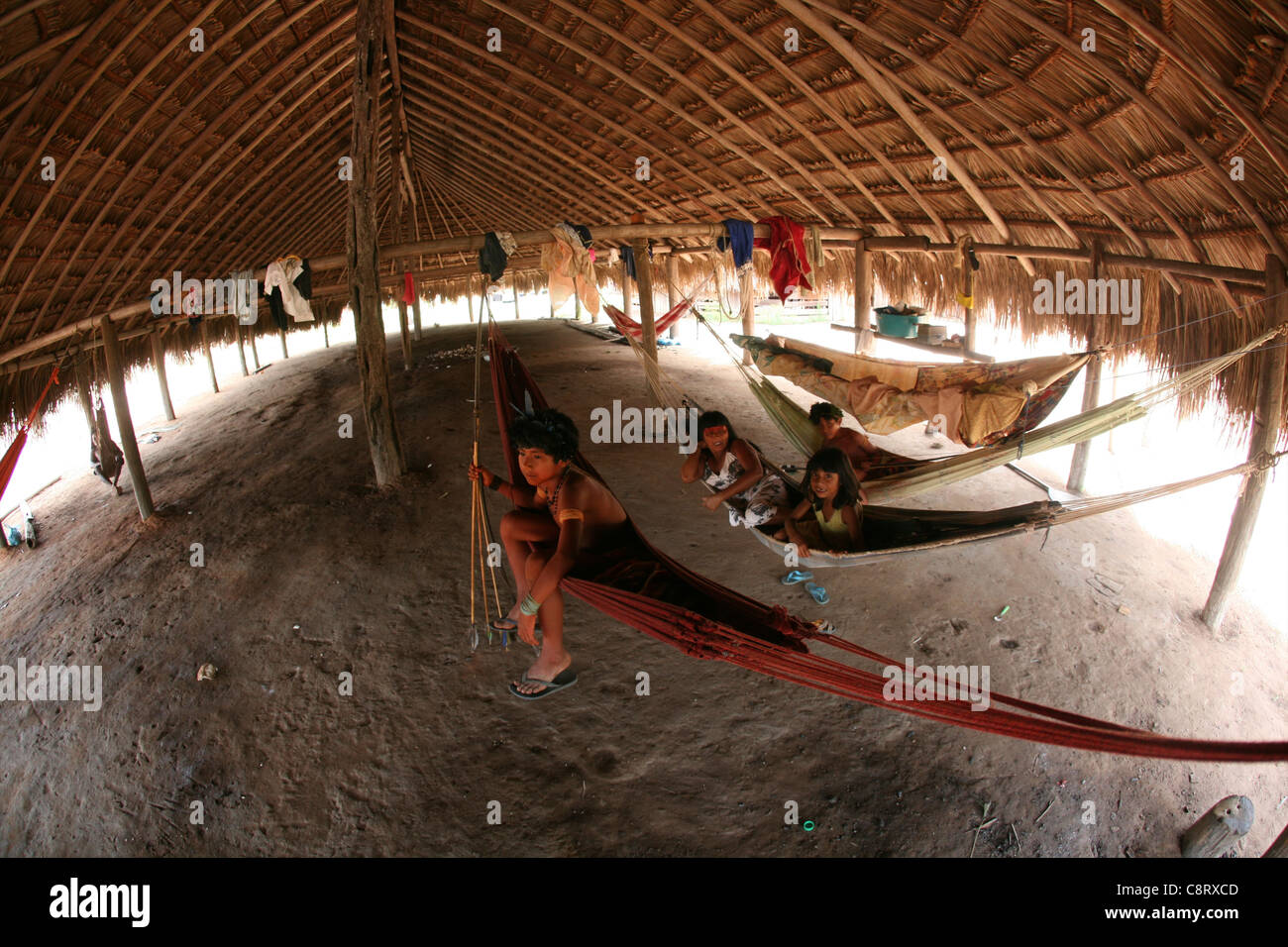 Xingu indians in the Amazone, Brazil Stock Photo - Alamy