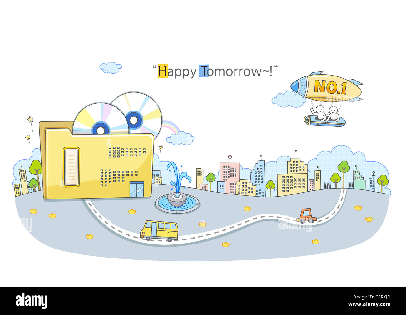 Illustration of music shop Stock Photo - Alamy