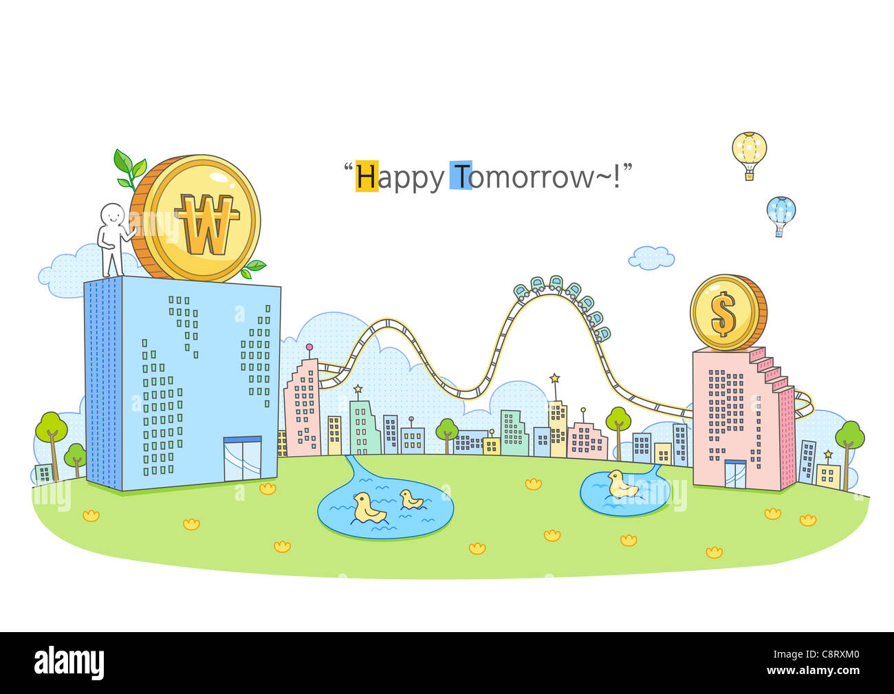 Illustration of economic concept Stock Photo - Alamy