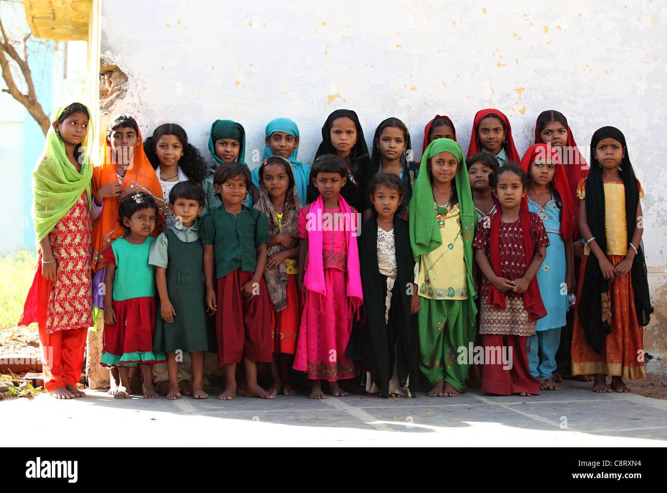 Muslim Indian girls at school Andhra Pradesh South India Stock Photo ...