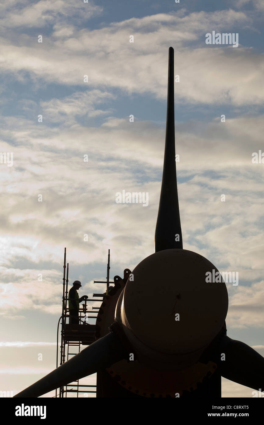 Tidal Generation turbine in Kirkwall Orkney under test Stock Photo - Alamy