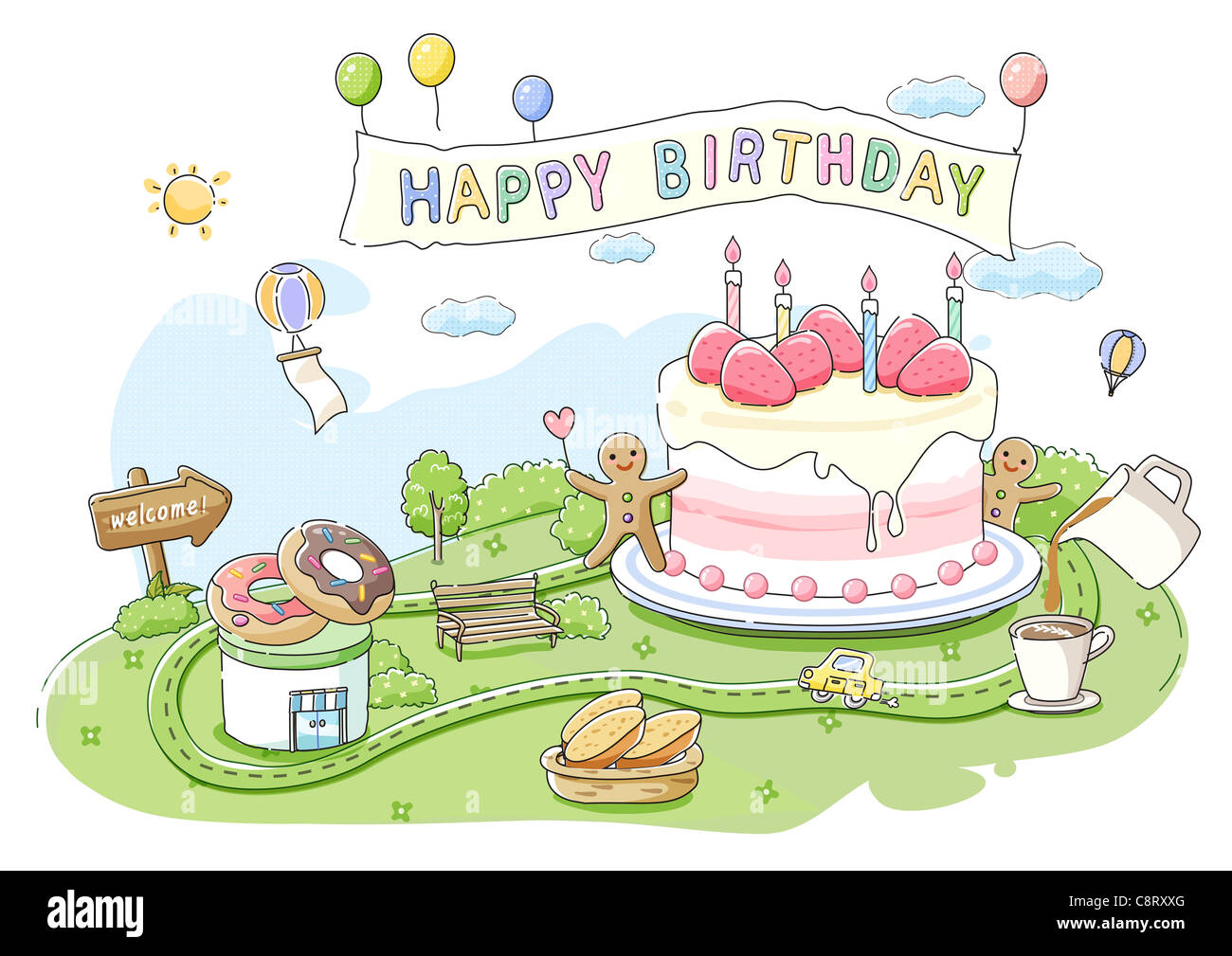 Happy Birthday Gingerbread Man Clipart