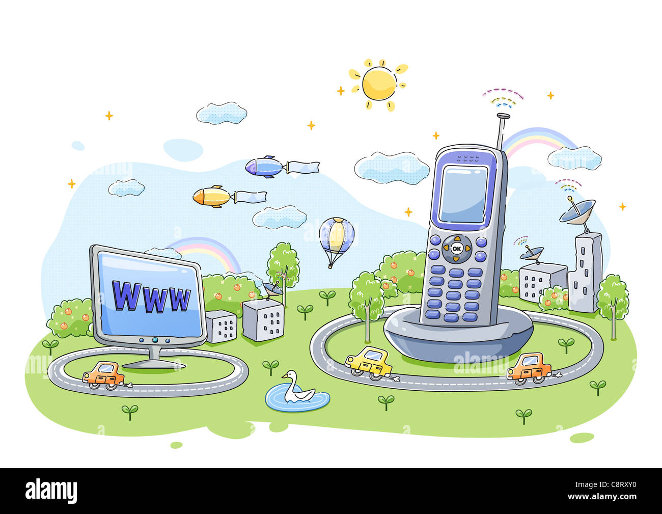 Wireless connection city Cut Out Stock Images & Pictures - Alamy