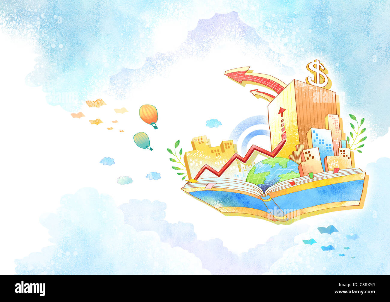 Illustration of dollar sign on building Stock Photo - Alamy