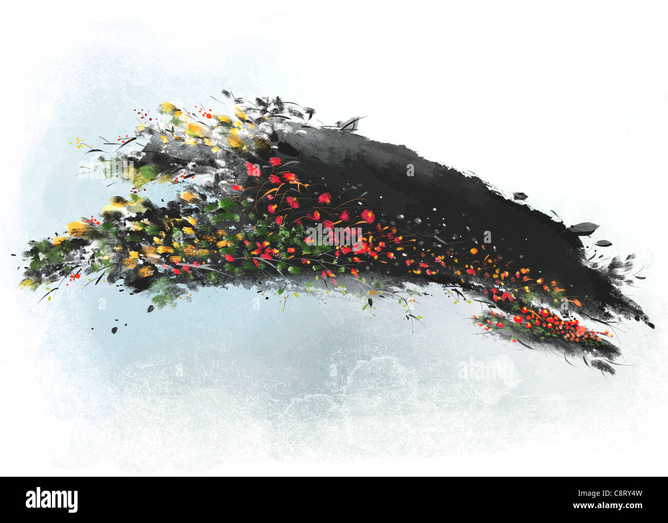 Plants in meadow Cut Out Stock Images & Pictures - Alamy