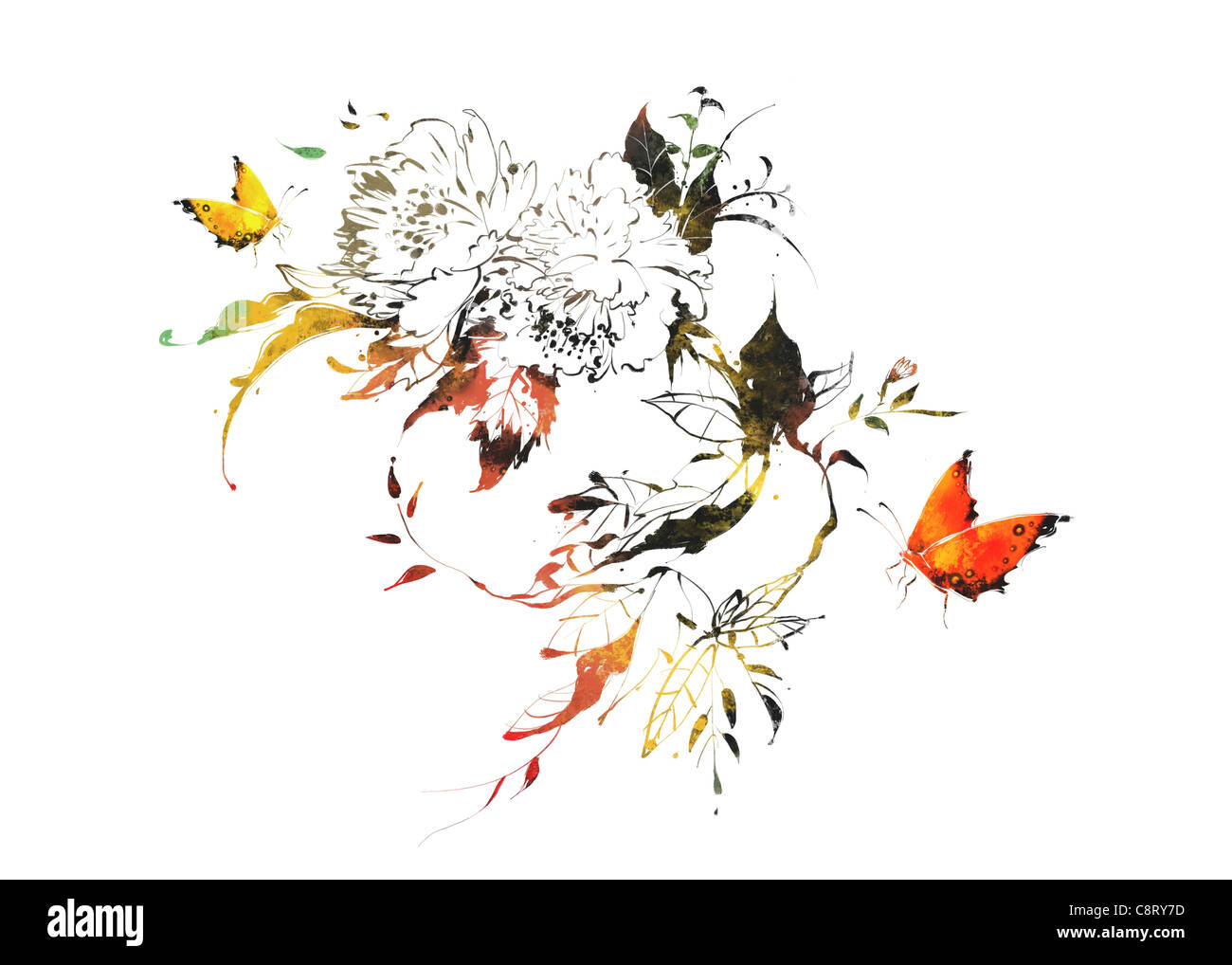 Butterfly in plants Cut Out Stock Images & Pictures - Alamy