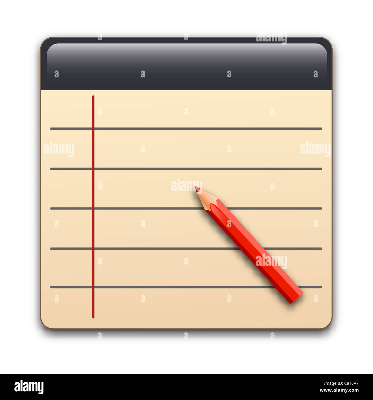 Illustration of blank page and red color pencil Stock Photo - Alamy