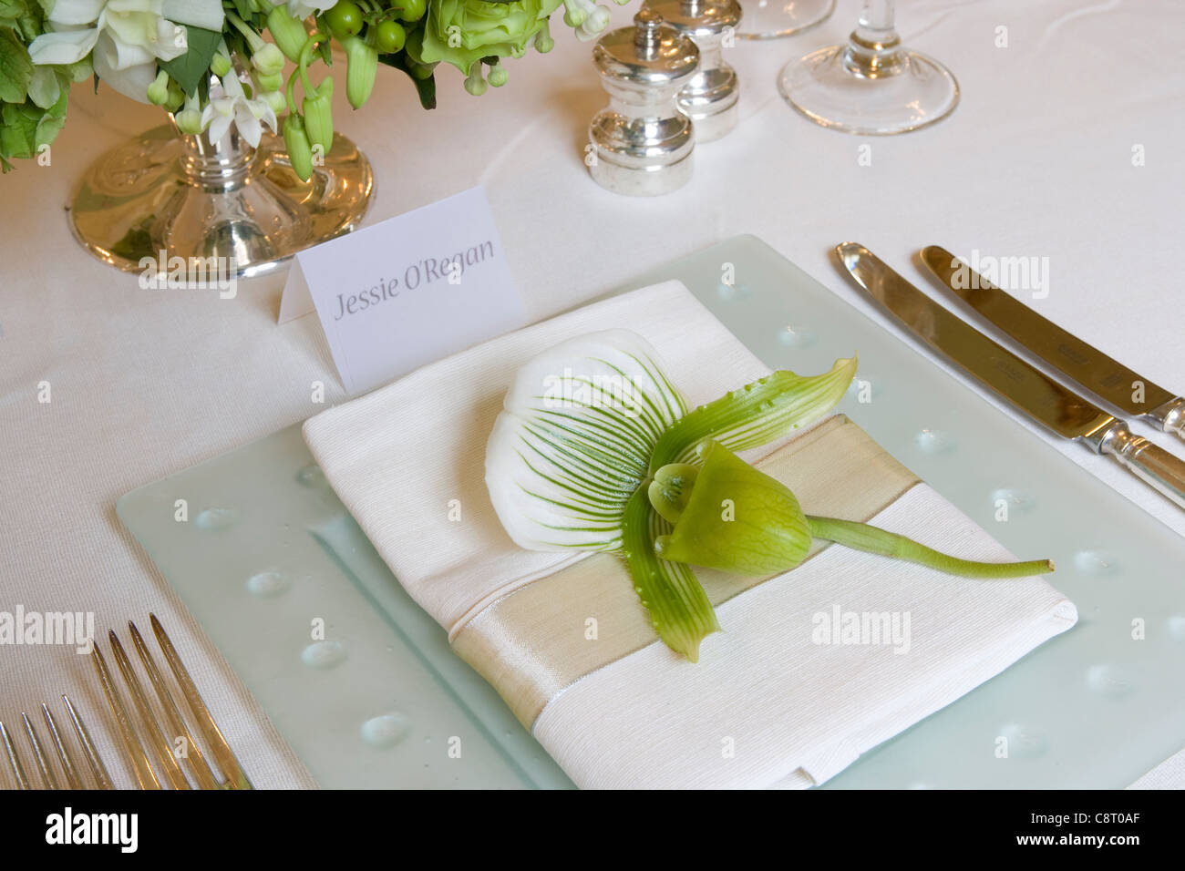 exotic table place-setting with orchid designed by Mary Jane Vaughan ...