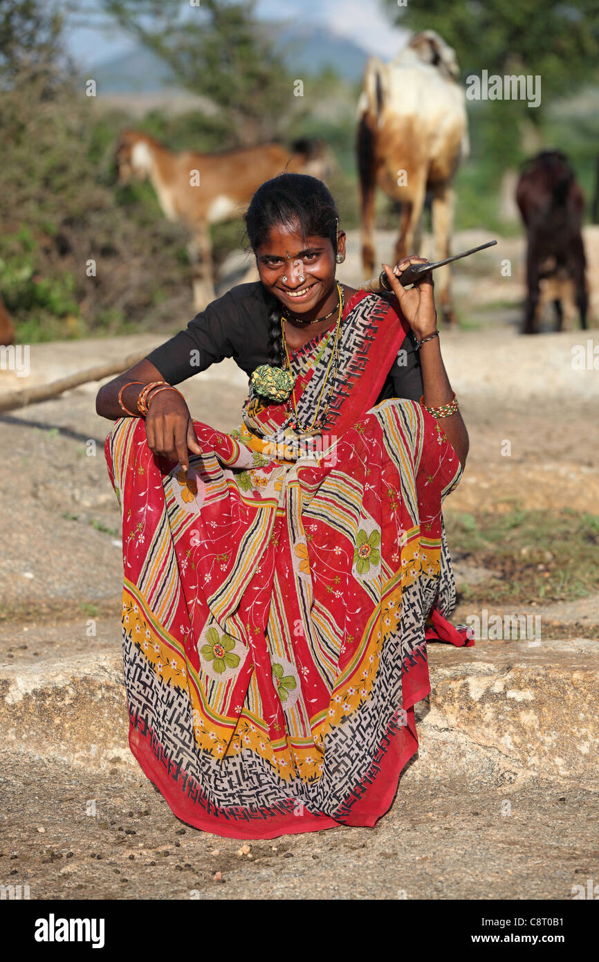 Lower caste woman Andhra Pradesh South India Stock Photo - Alamy