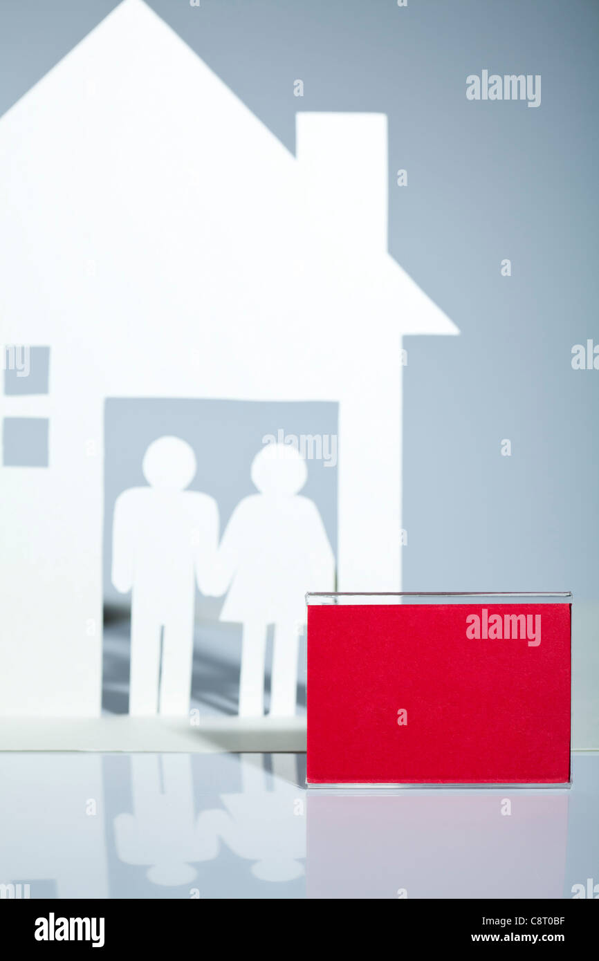 Close-up Of House Model With White Background And Reflection Stock ...