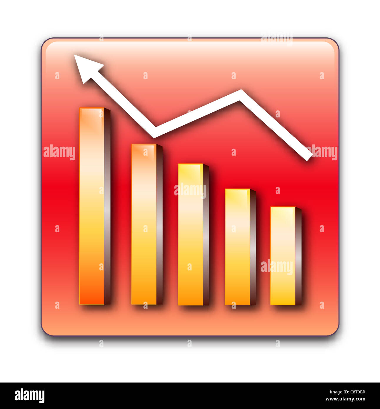 Illustration of a graph with arrow sign moving up Stock Photo - Alamy