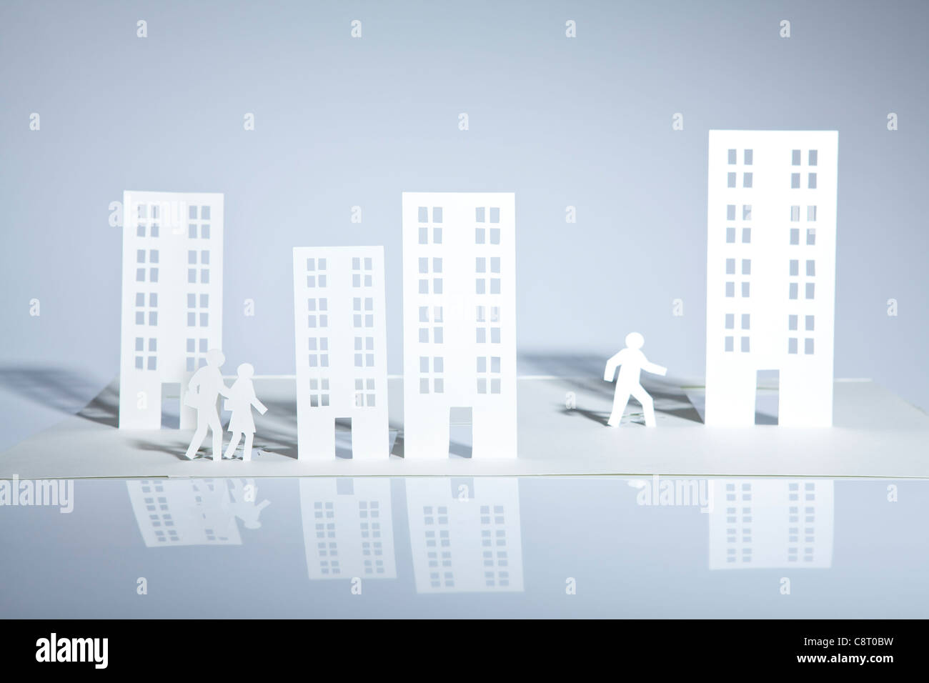 Architectural model varying in height with people walking Stock Photo ...