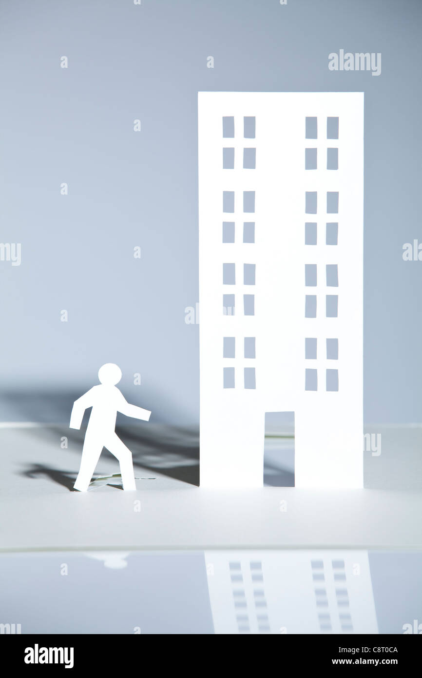 Building Structure Model With White Background And Reflection Stock ...