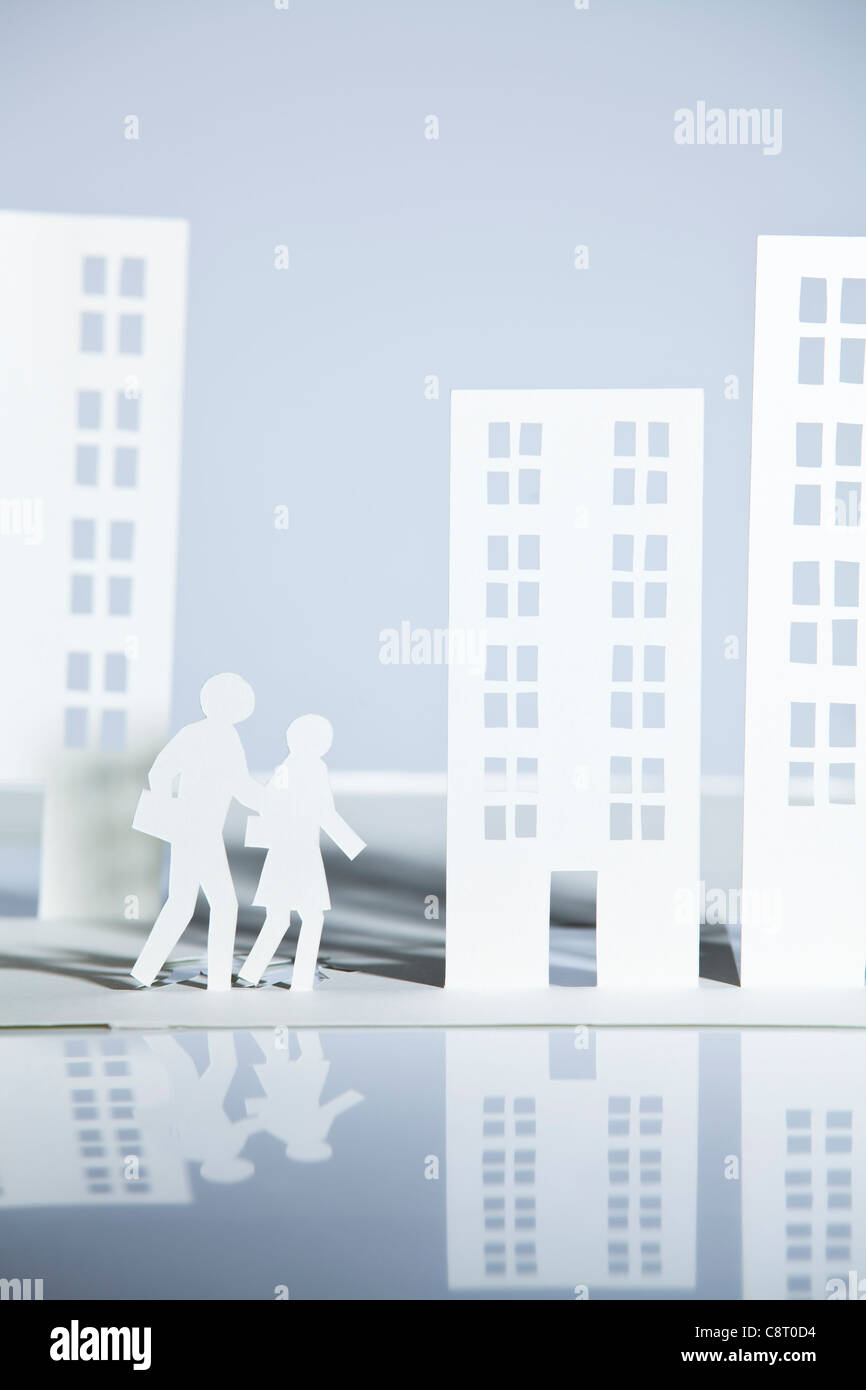 Building Structure Model With White Background And Reflection Stock ...