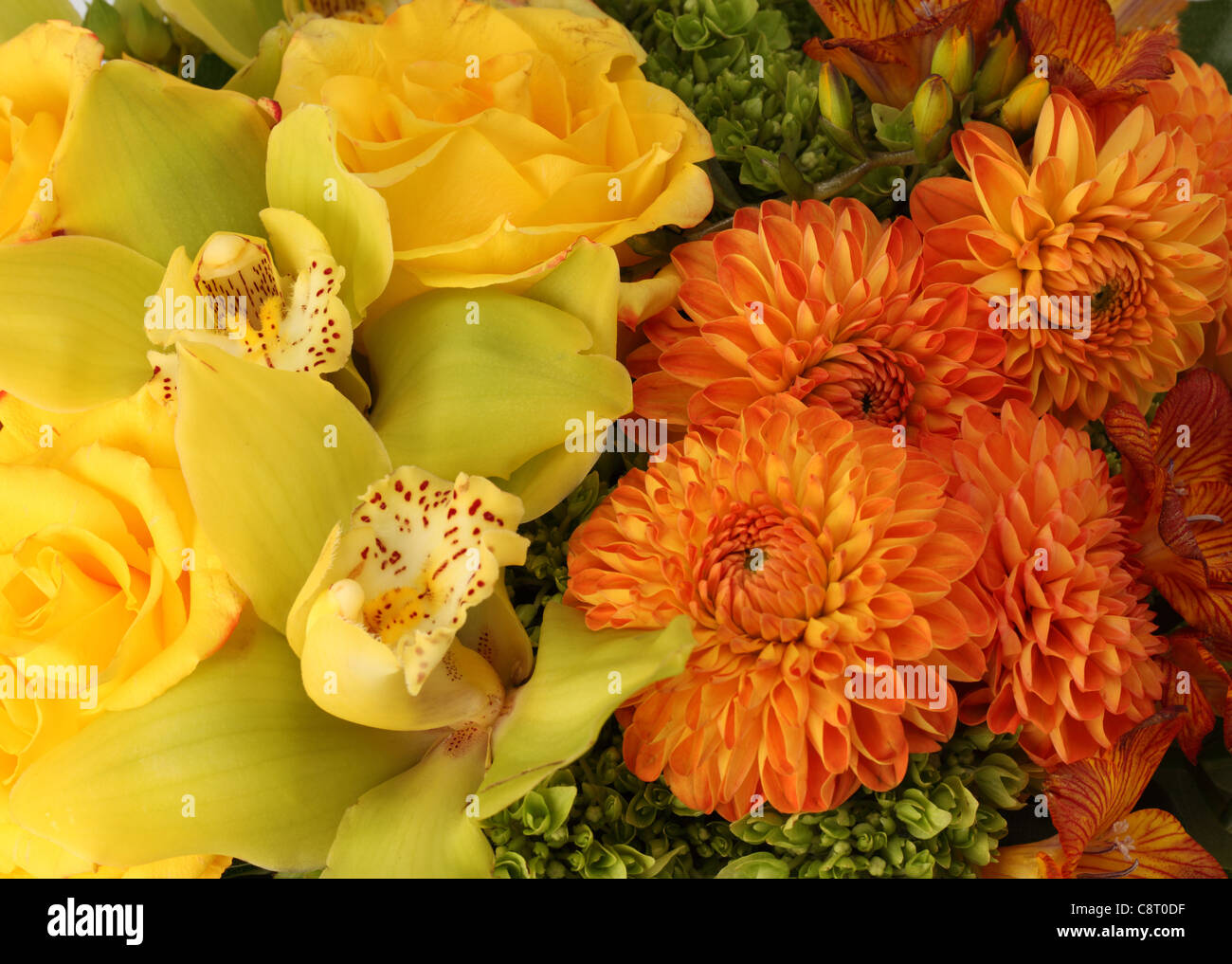 Orange Cymbidium Orchids Bouquet