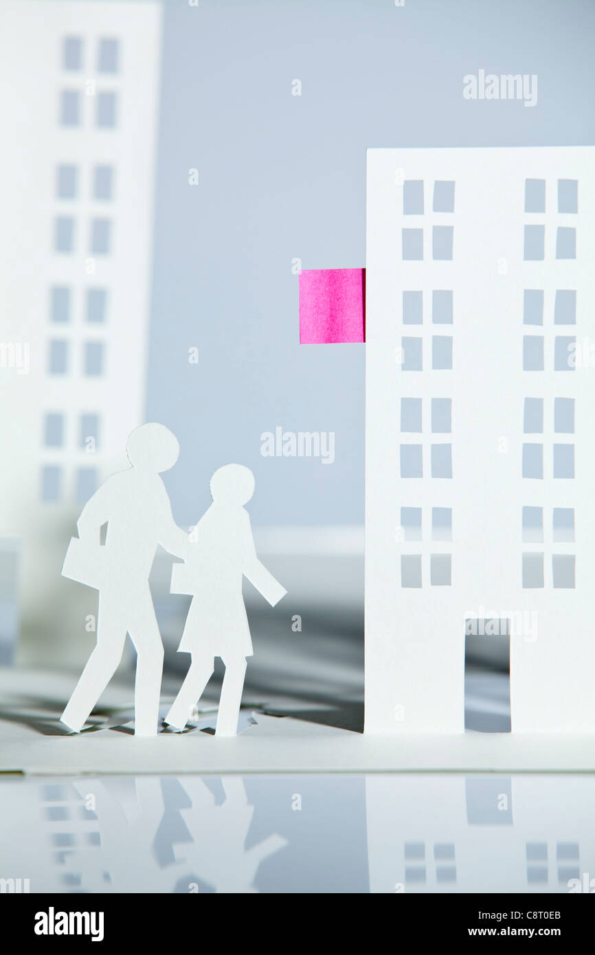 Building Structure Model With White Background And Reflection Stock ...