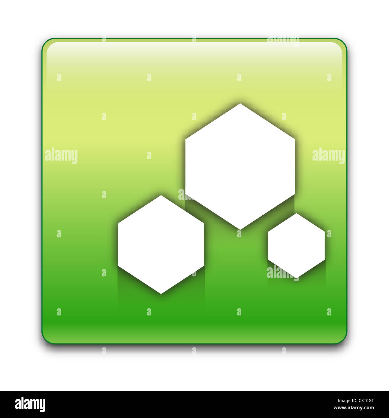 Illustration of green icon with hexagon Stock Photo - Alamy