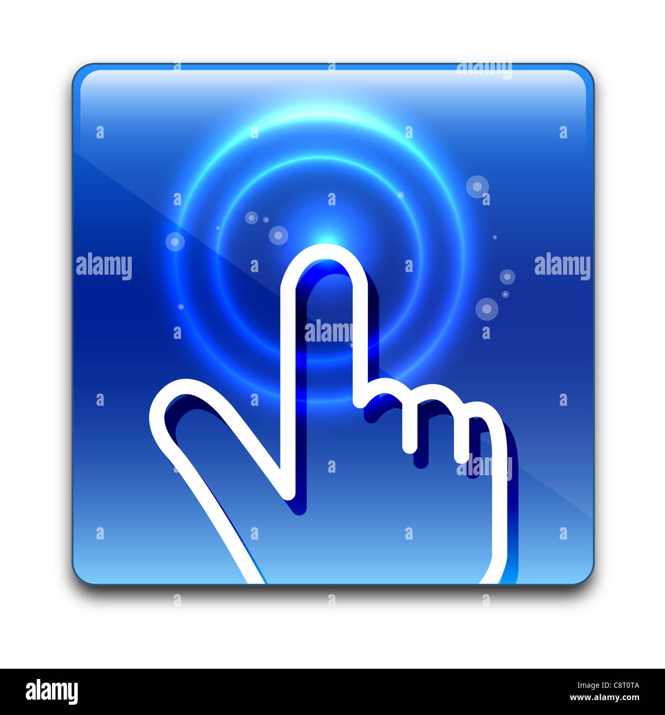 Illustration of human hand touching Stock Photo - Alamy