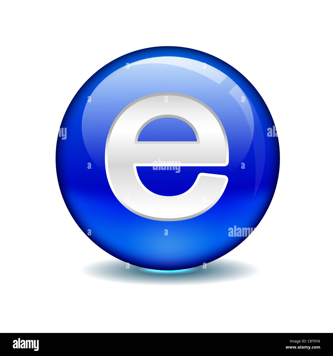 Illustration of internet sign in blue circle Stock Photo - Alamy