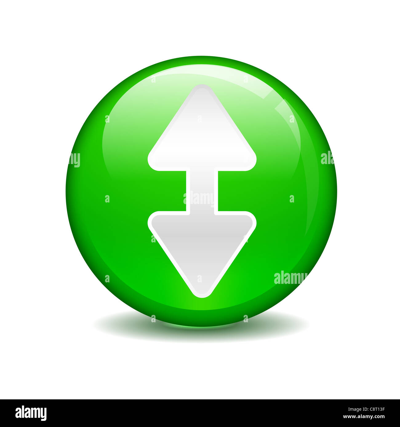 Illustration of white arrow signs in a green circle Stock Photo - Alamy