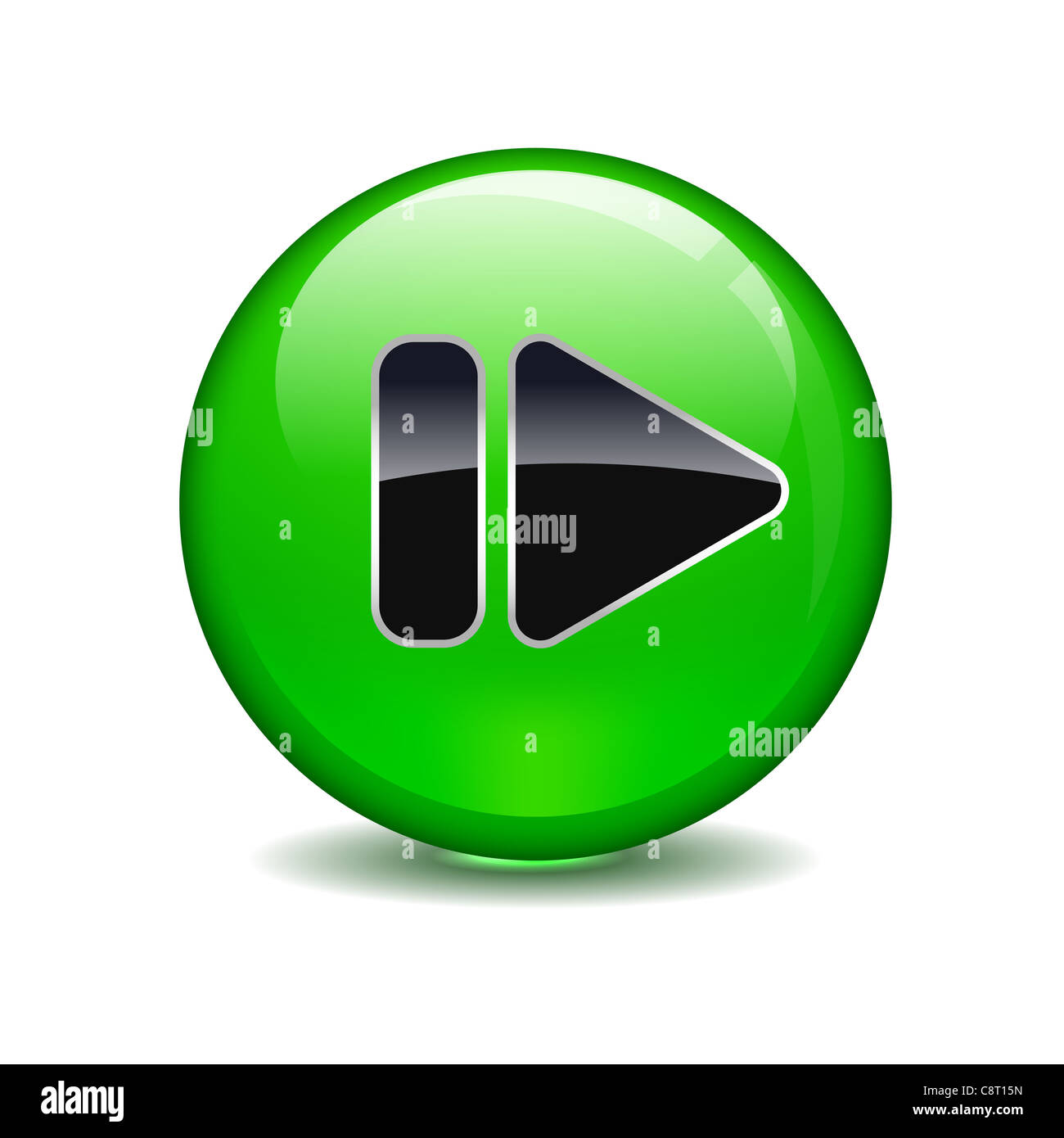 Push button on white background Stock Photo - Alamy