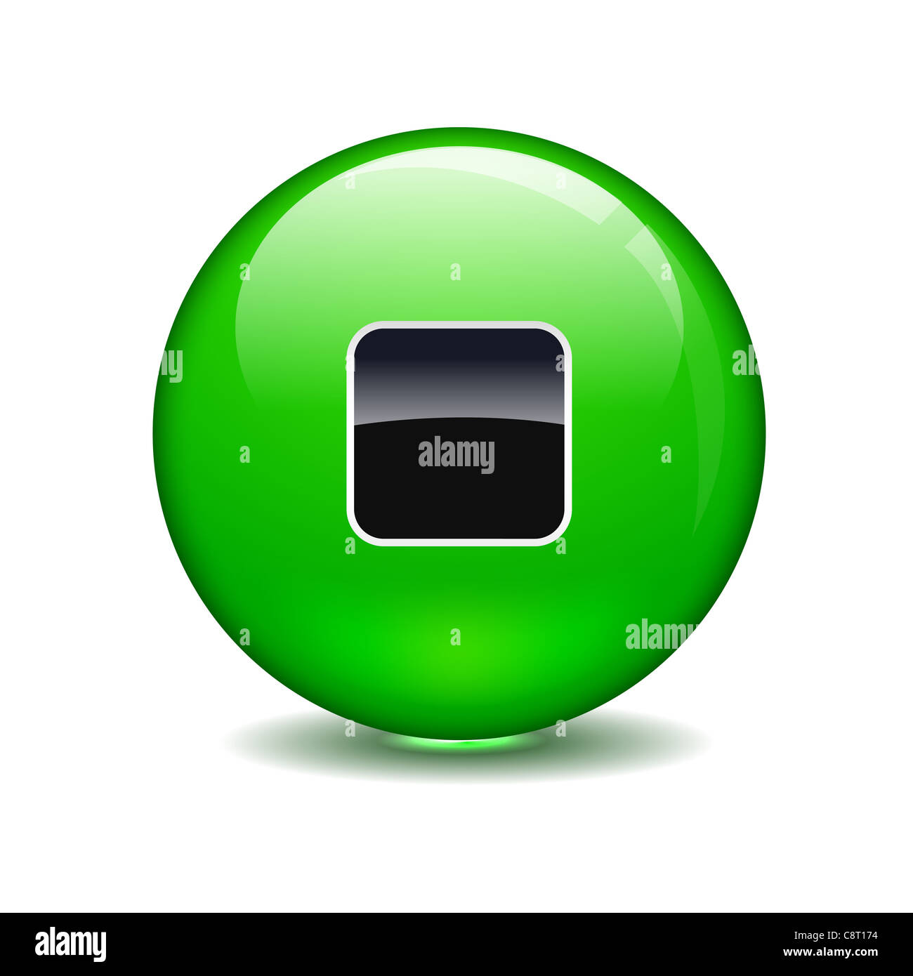 Power button in green shiny circle Stock Photo - Alamy