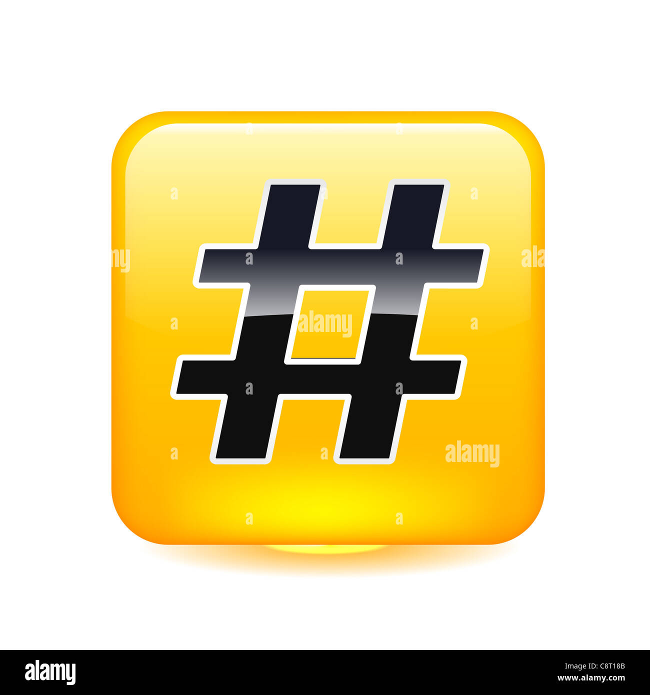 Hash sign in shiny square Stock Photo - Alamy