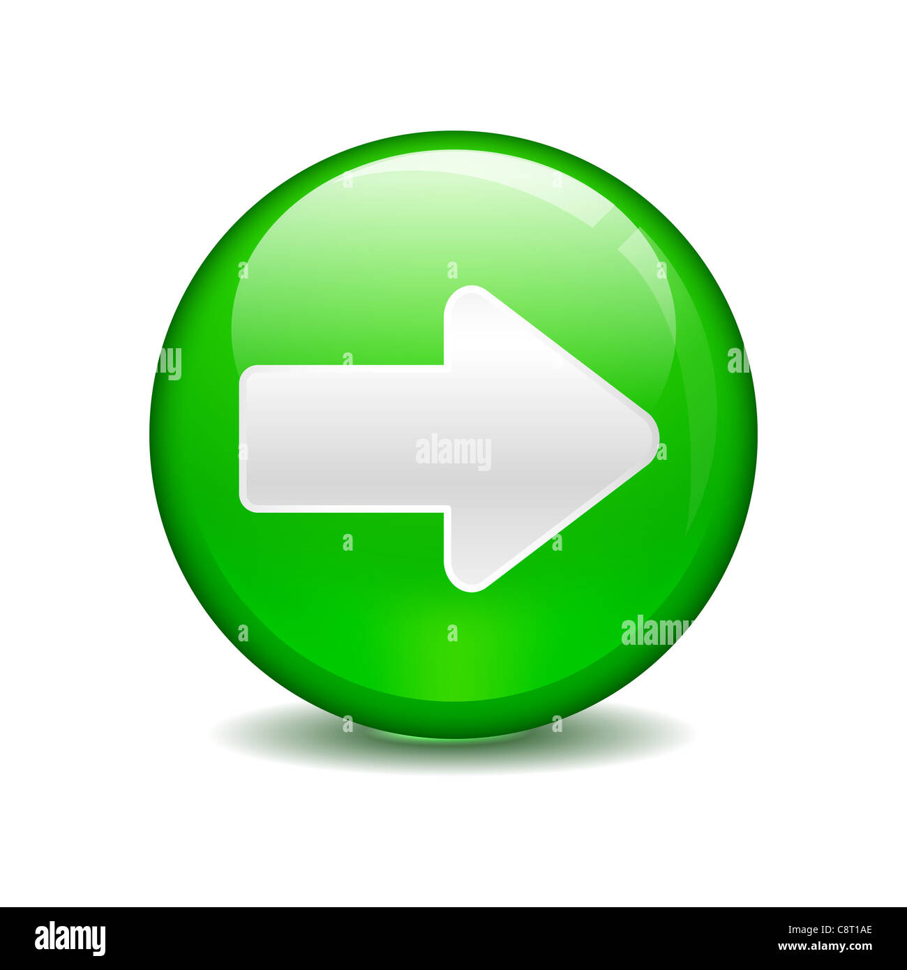 Go right sign in green circle Stock Photo - Alamy