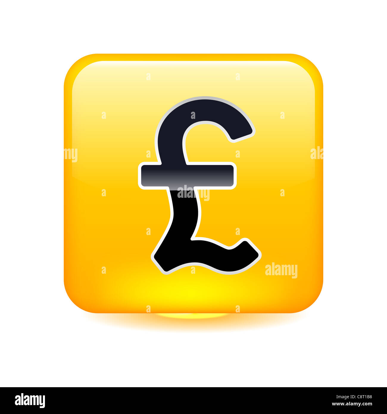 Pound symbol in yellow square Stock Photo - Alamy