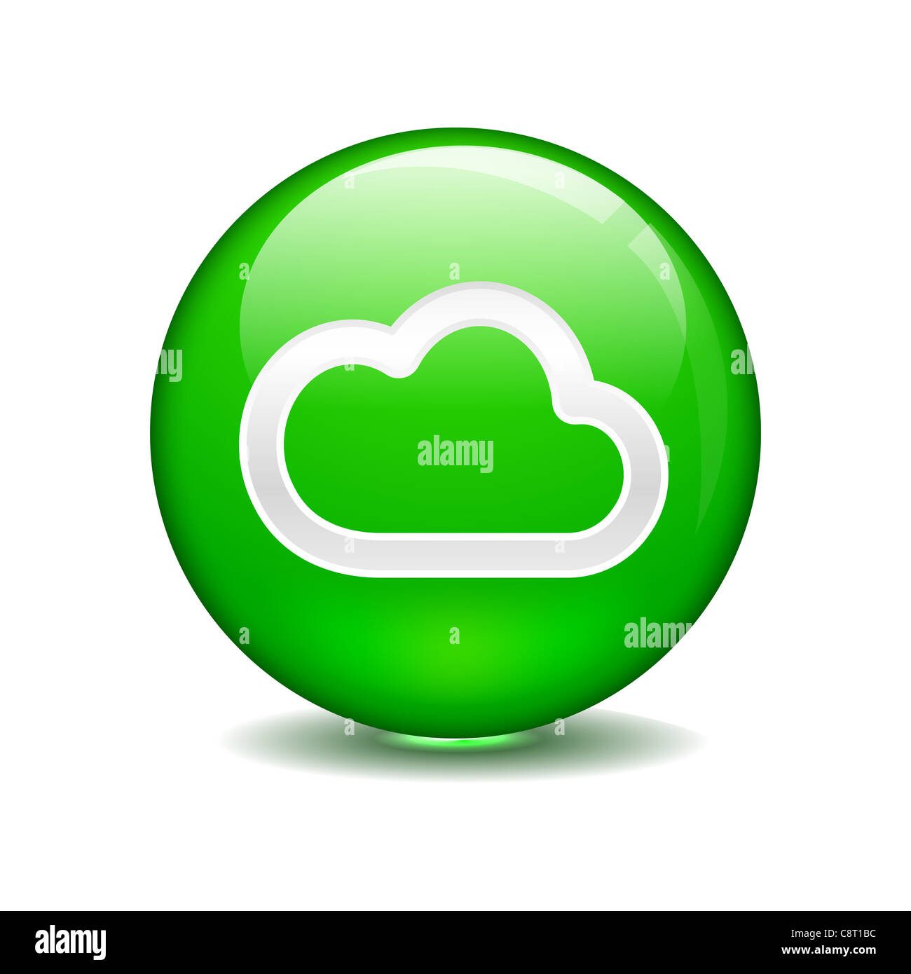 Cloud sign in a green circle Stock Photo - Alamy