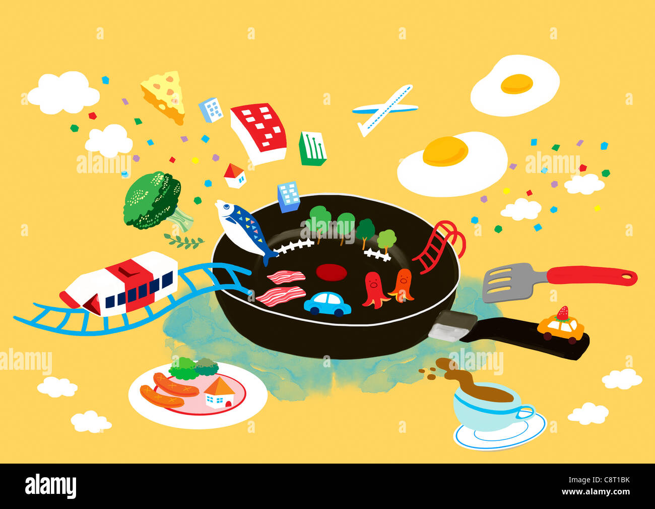 Cooking on airplane hi-res stock photography and images - Alamy