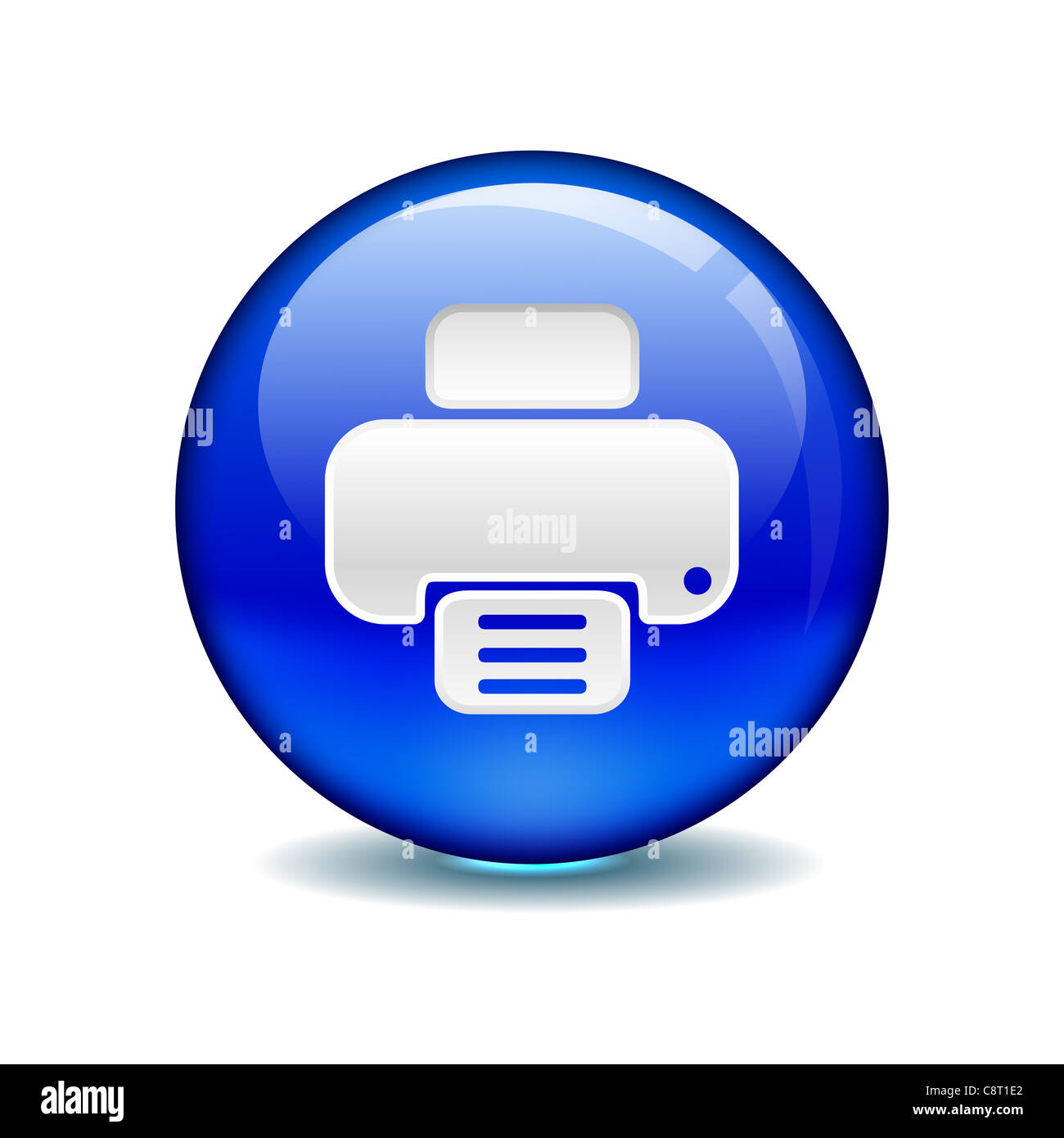 Illustration of printer in blue circle Stock Photo - Alamy