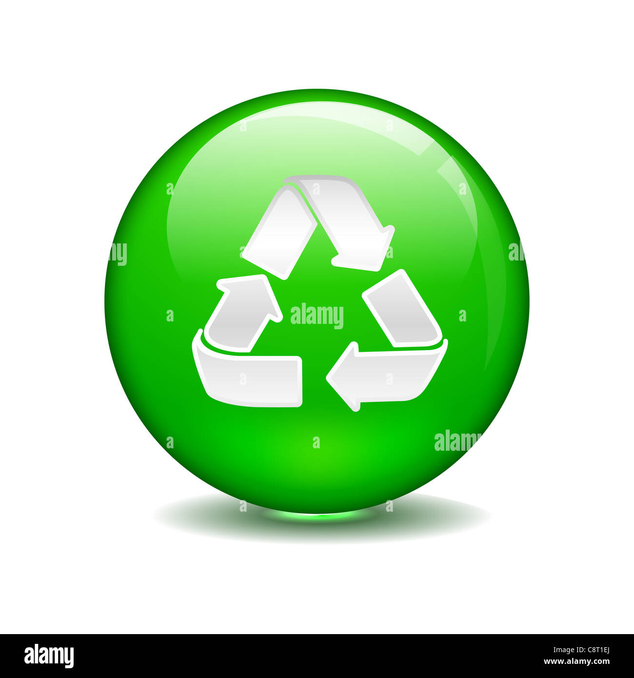 Illustration of recycling sign Stock Photo - Alamy