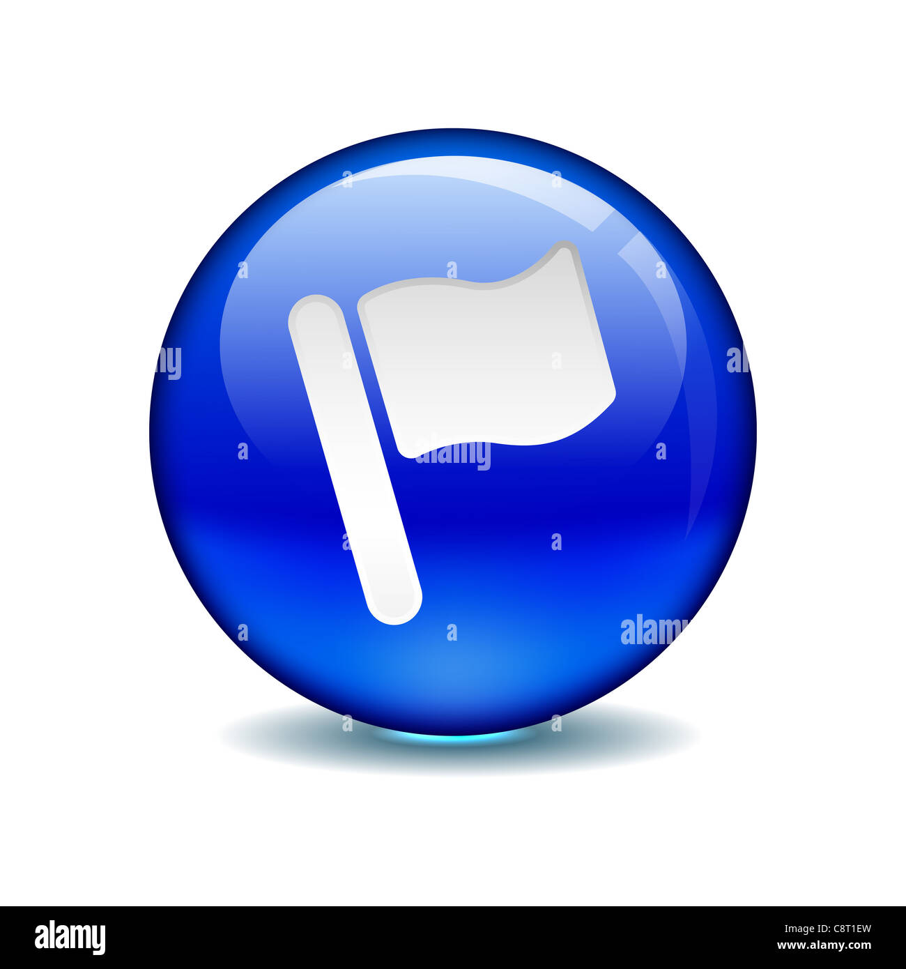 Illustration of flag symbol in blue circle Stock Photo - Alamy