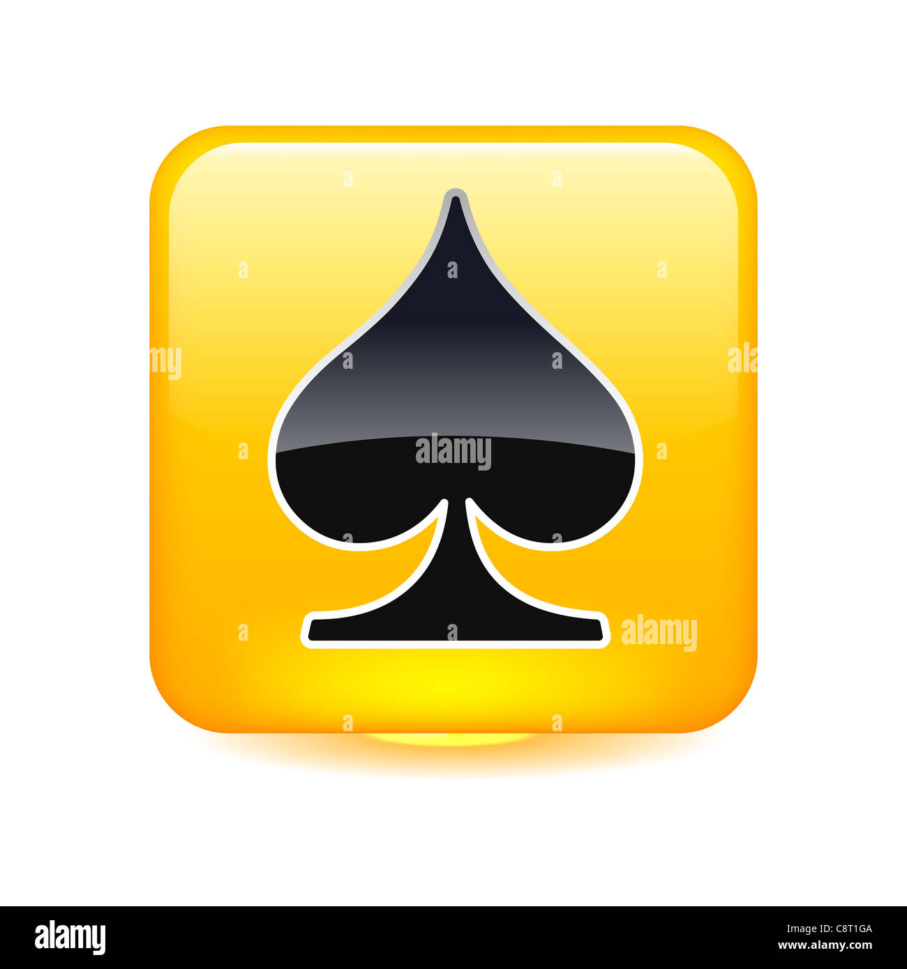 Illustration of spade sign in yellow card Stock Photo - Alamy