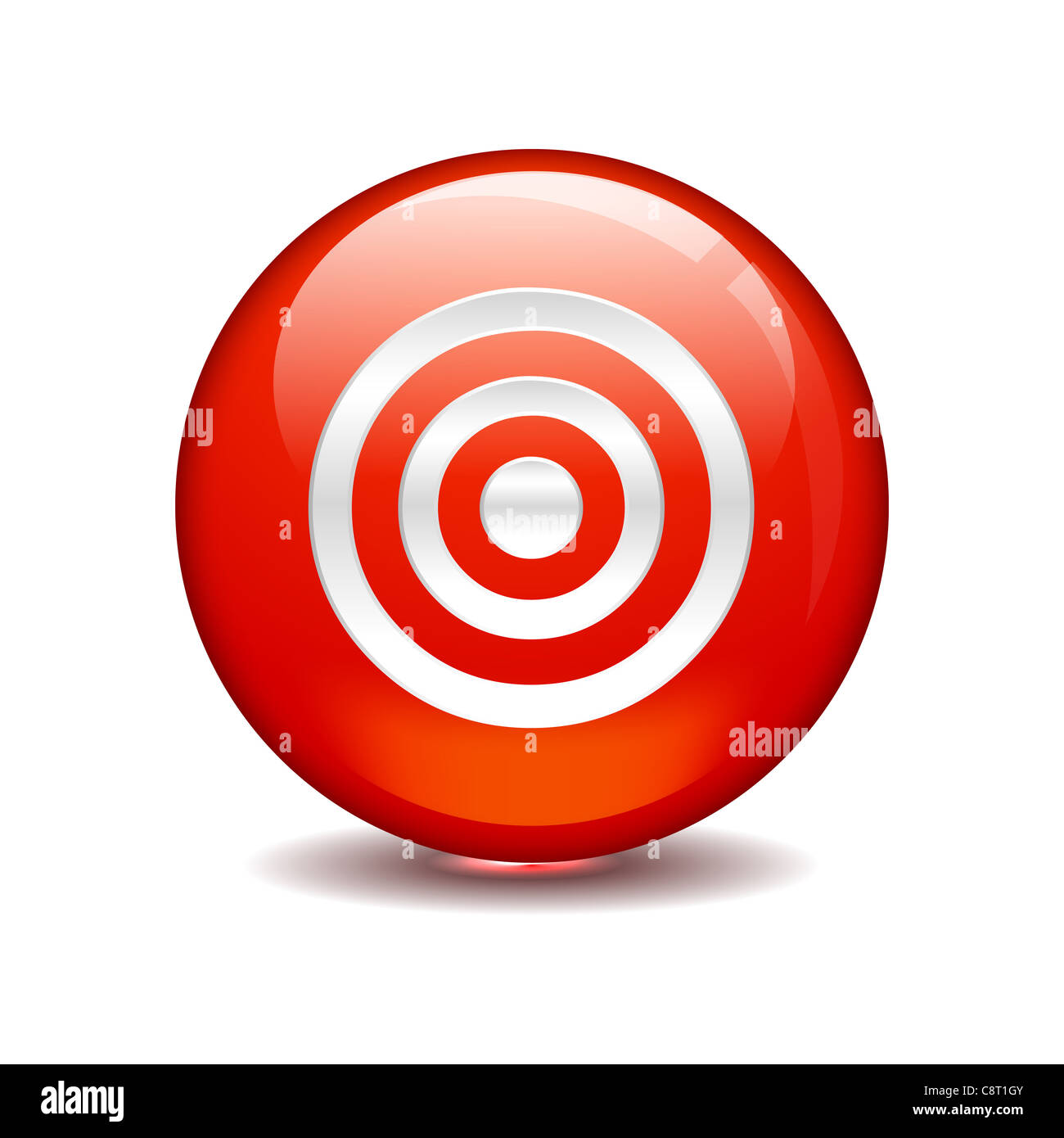 Illustration of dartboard in shiny red circle Stock Photo - Alamy