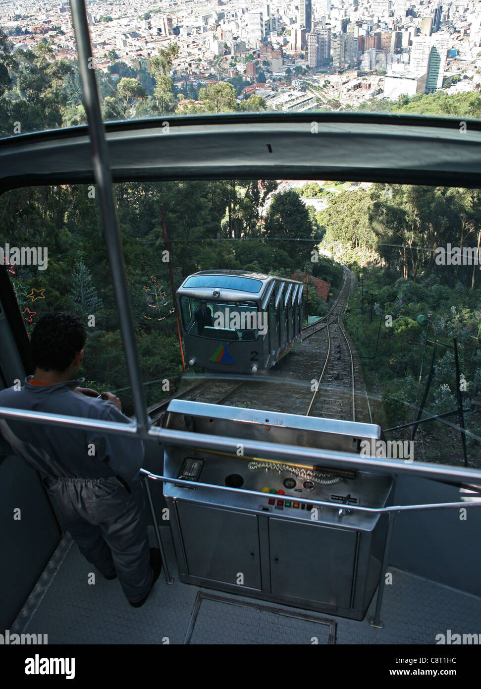 cable car to church 'montserrat' in colombia Stock Photo - Alamy