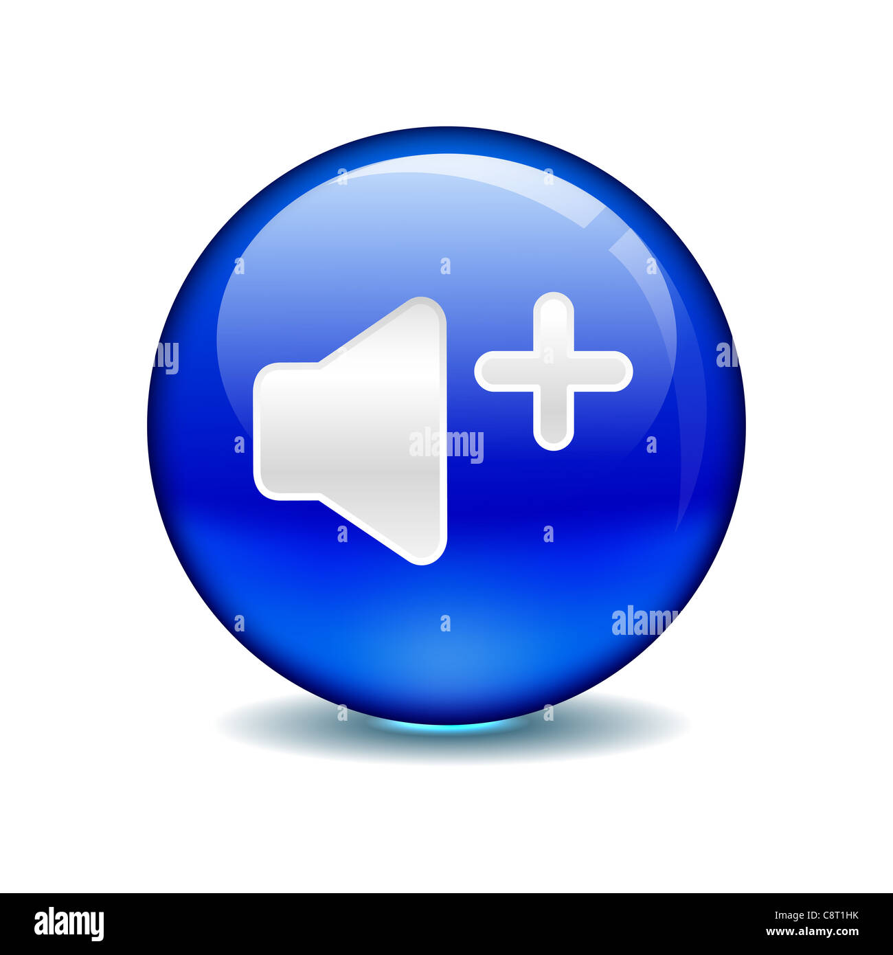 Illustration of music volume in shiny blue circle Stock Photo - Alamy
