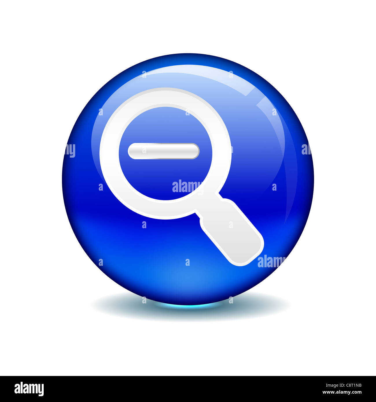 Illustration of zoom out sign in shiny blue circle Stock Photo - Alamy