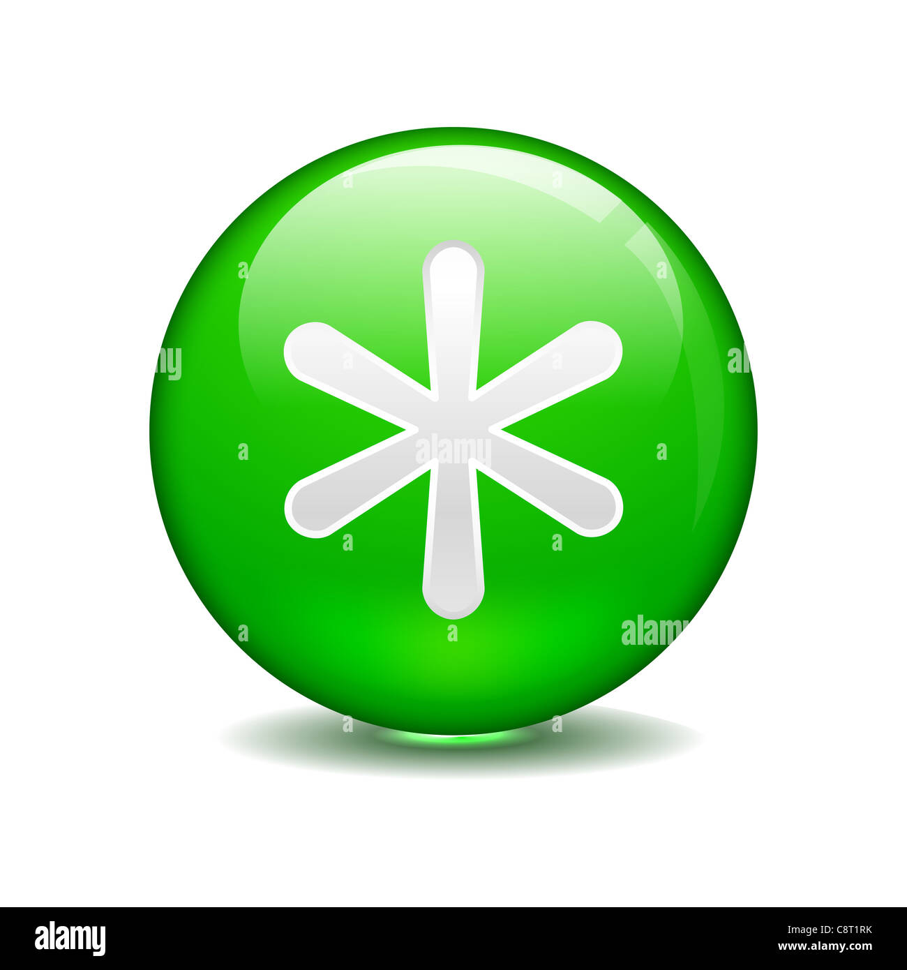 Illustration of asterisk sign on green circle Stock Photo - Alamy